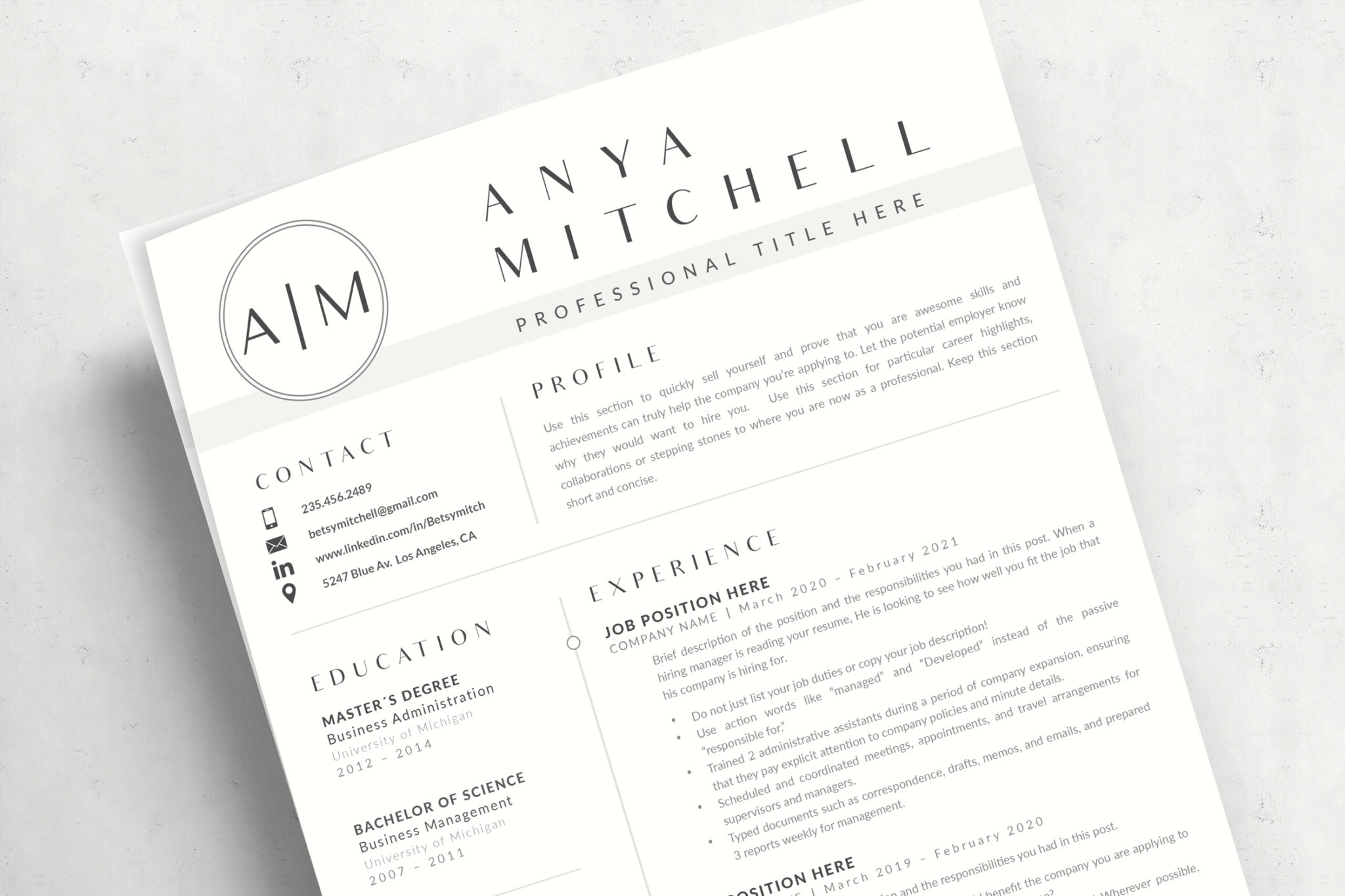Modern & Creative Photographer Resume with Free Cover Letter - Graphicfy