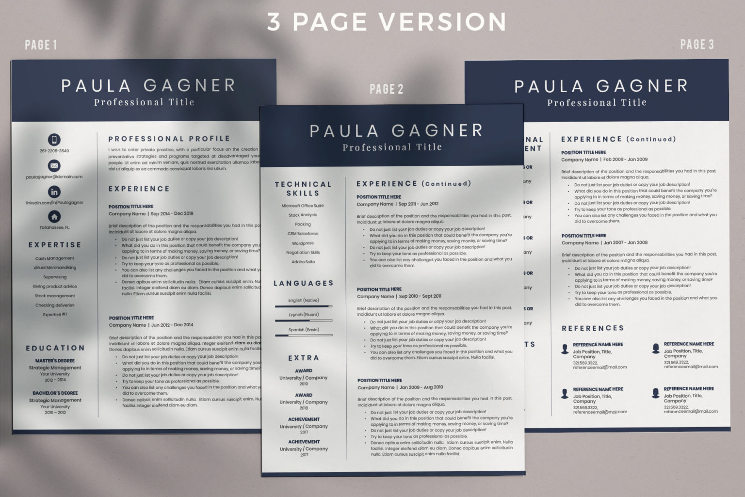 Modern Corporate Resume Layout and Matching Cover Letter format and ...