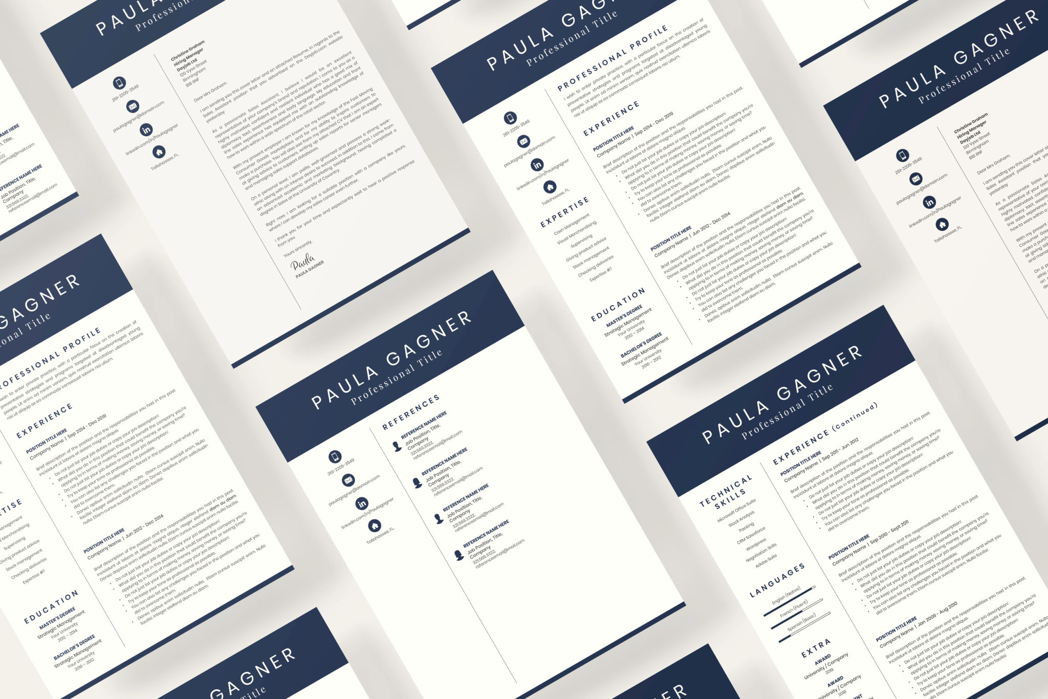 Modern Corporate Resume Layout and Matching Cover Letter format and ...