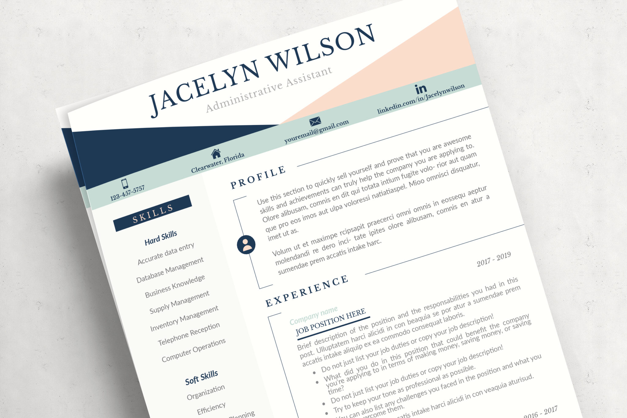 Modern Resume Template and Cover Letter. Editable CV Format - Graphicfy