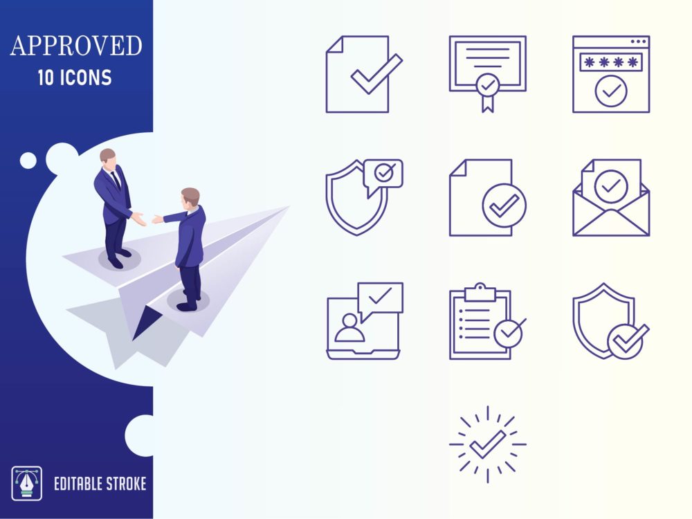 Outline : Approved Icon Set - Graphicfy