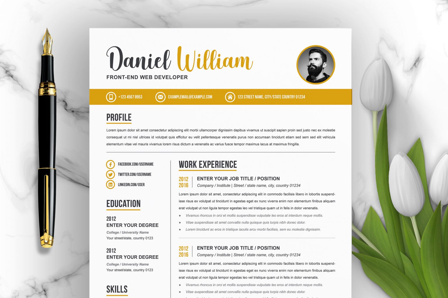 Modern and Creative Resume Template - Graphicfy