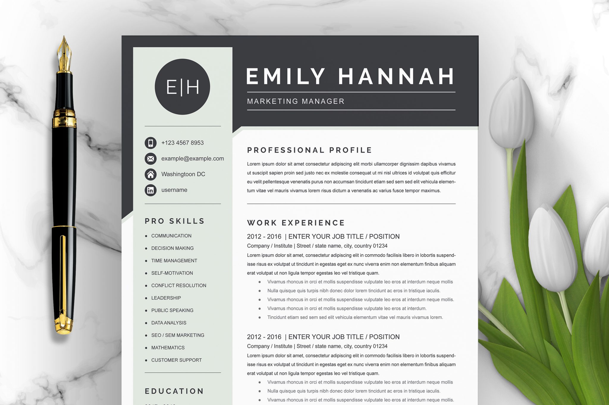 Professional Creative Resume / CV - Graphicfy