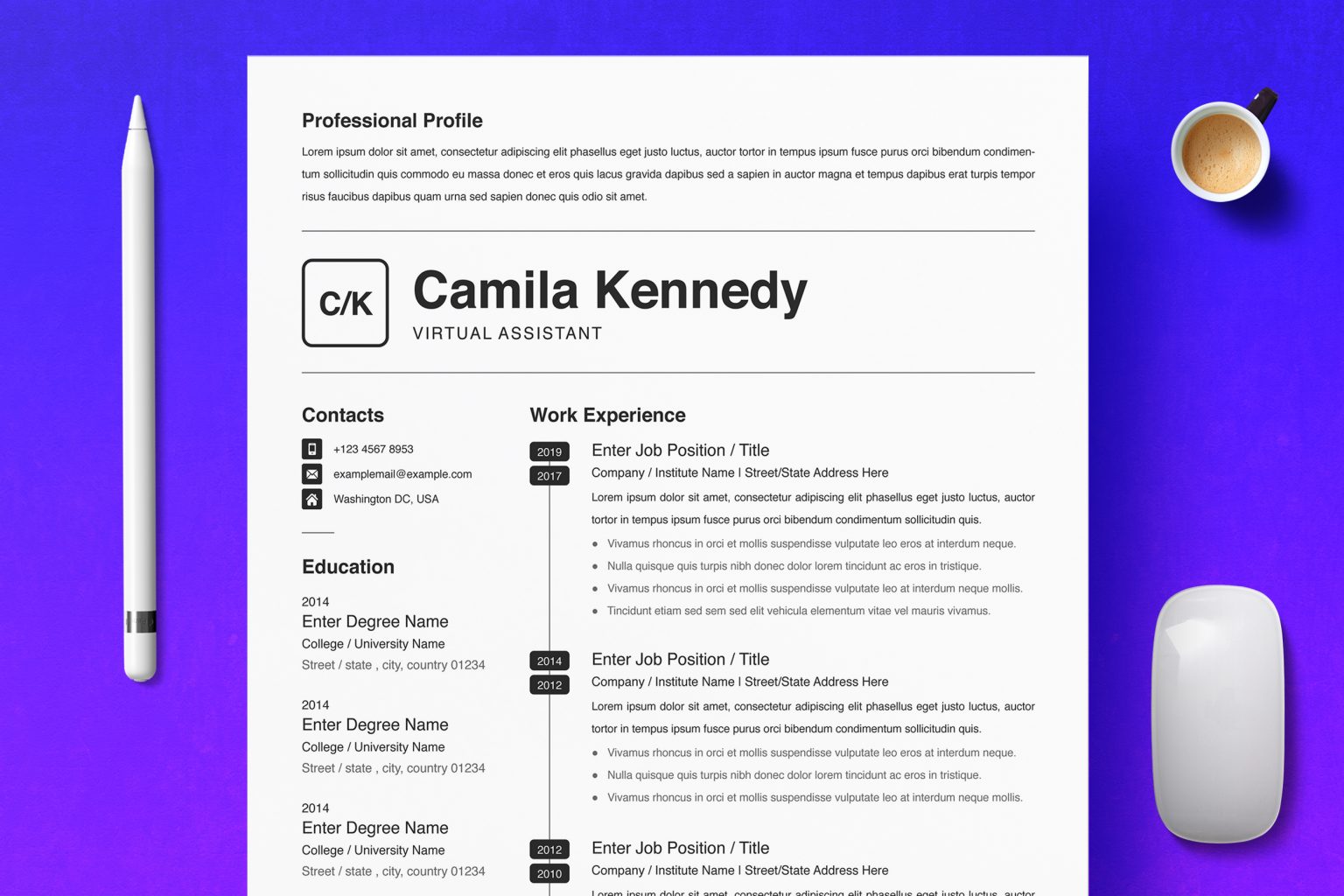 Modern and Creative Resume Template - Graphicfy