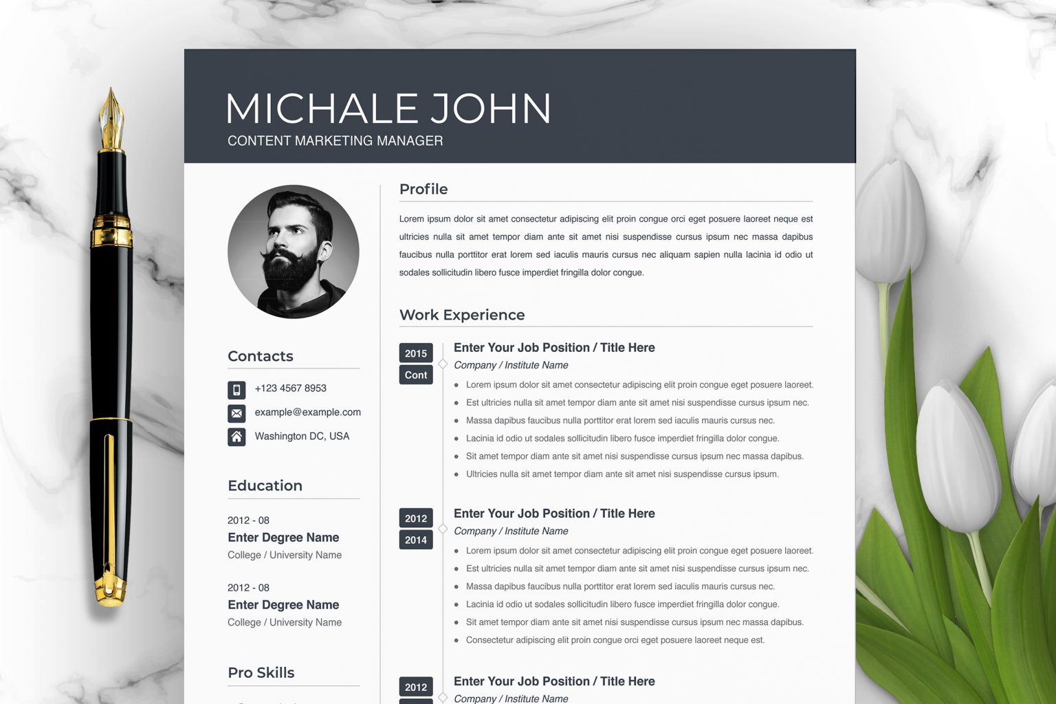 Modern and Creative Resume Template - Graphicfy