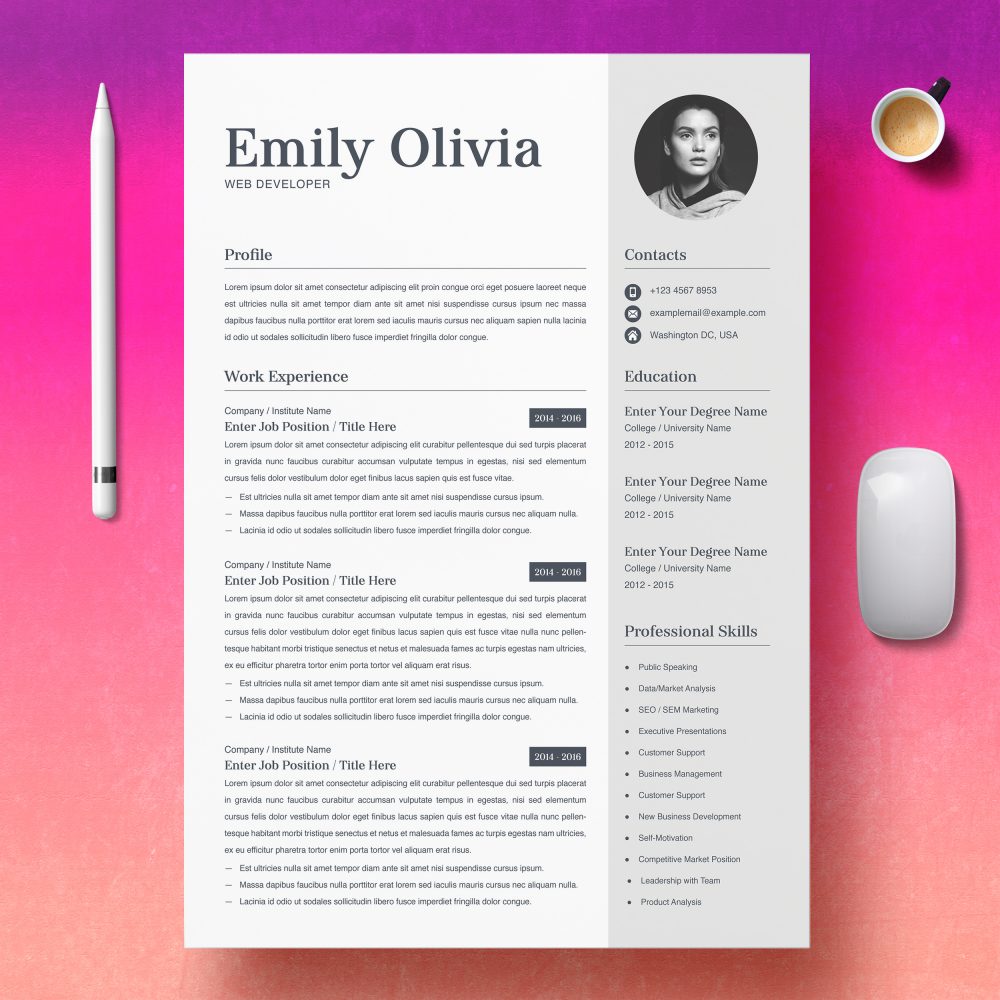 Web Developer Resume Template - Graphicfy