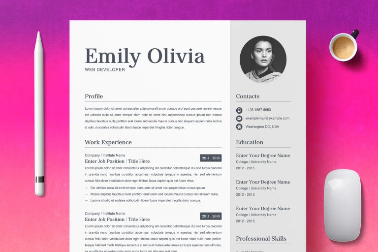 Professional Creative Resume / CV - Graphicfy
