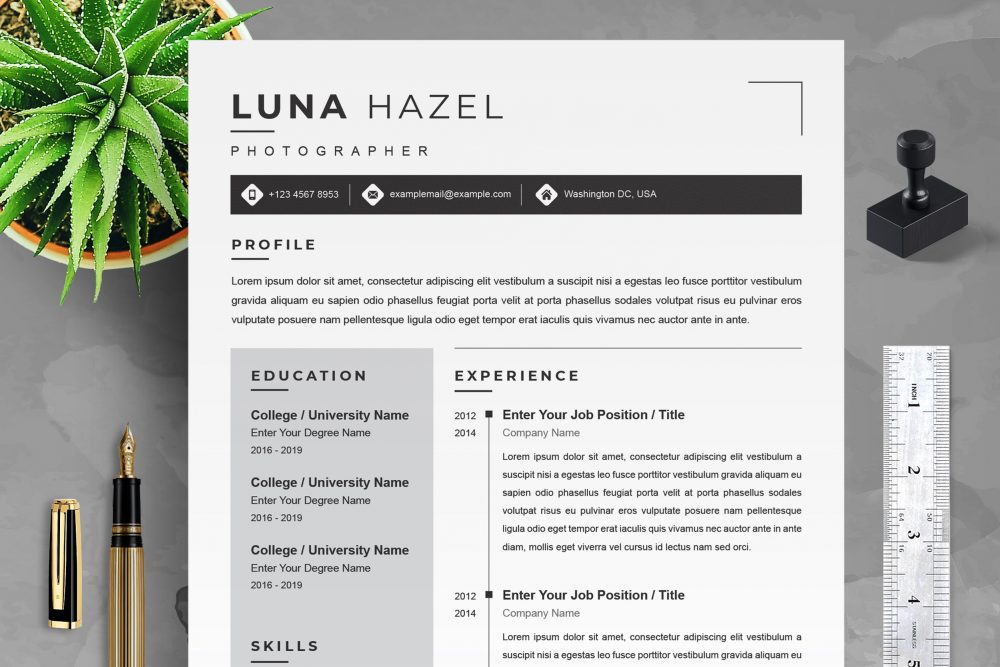 Engineer Resume Template for Word - Graphicfy