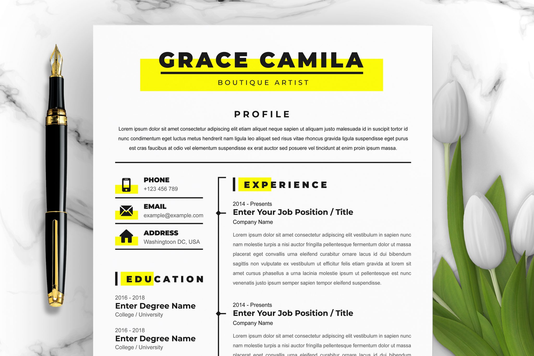 Professional Creative Resume / CV - Graphicfy