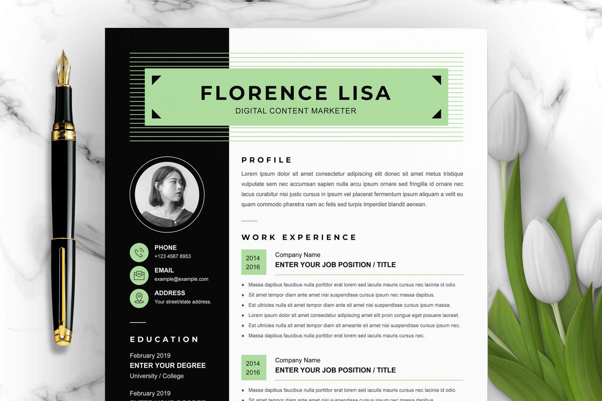 Modern and Creative Resume Template - Graphicfy