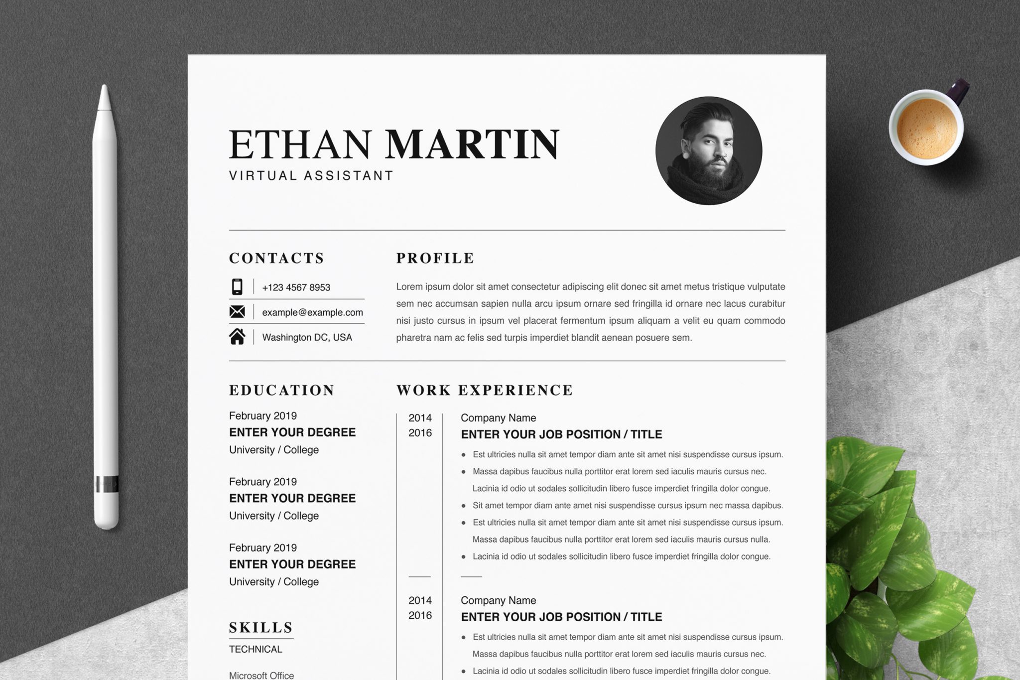 Modern Resume Template Format [Word] - Graphicfy