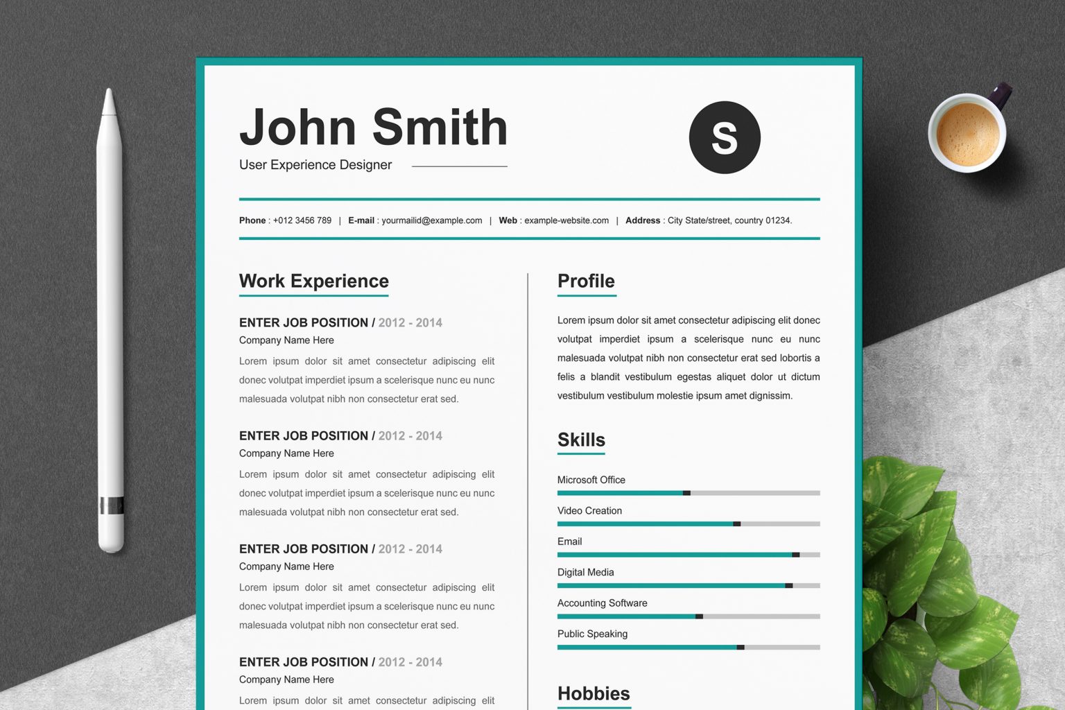 Modern Resume Template Format [Word] - Graphicfy