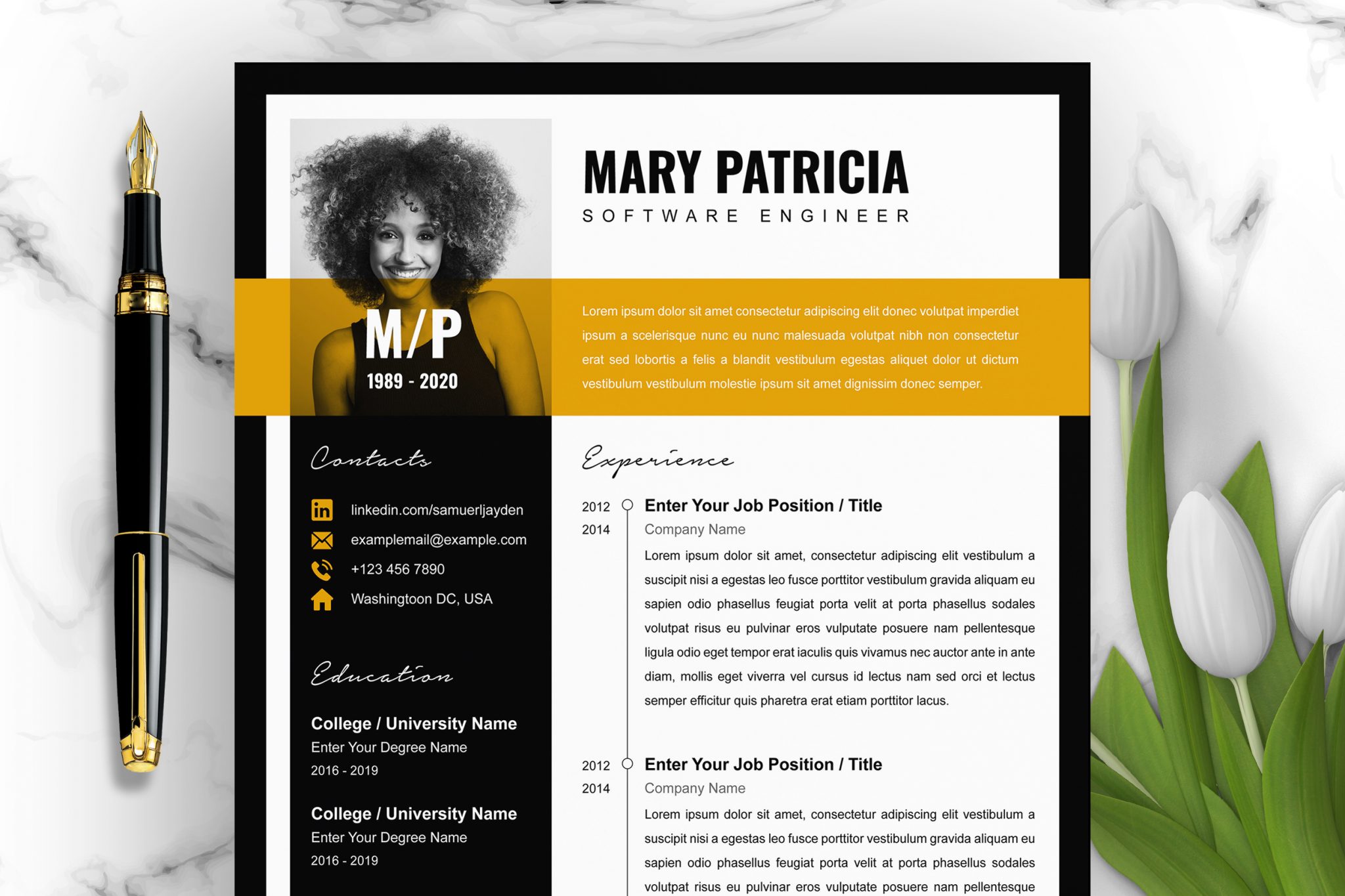 Modern and Creative Resume Template - Graphicfy