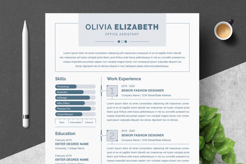 Modern Resume Template Format [Word] - Graphicfy
