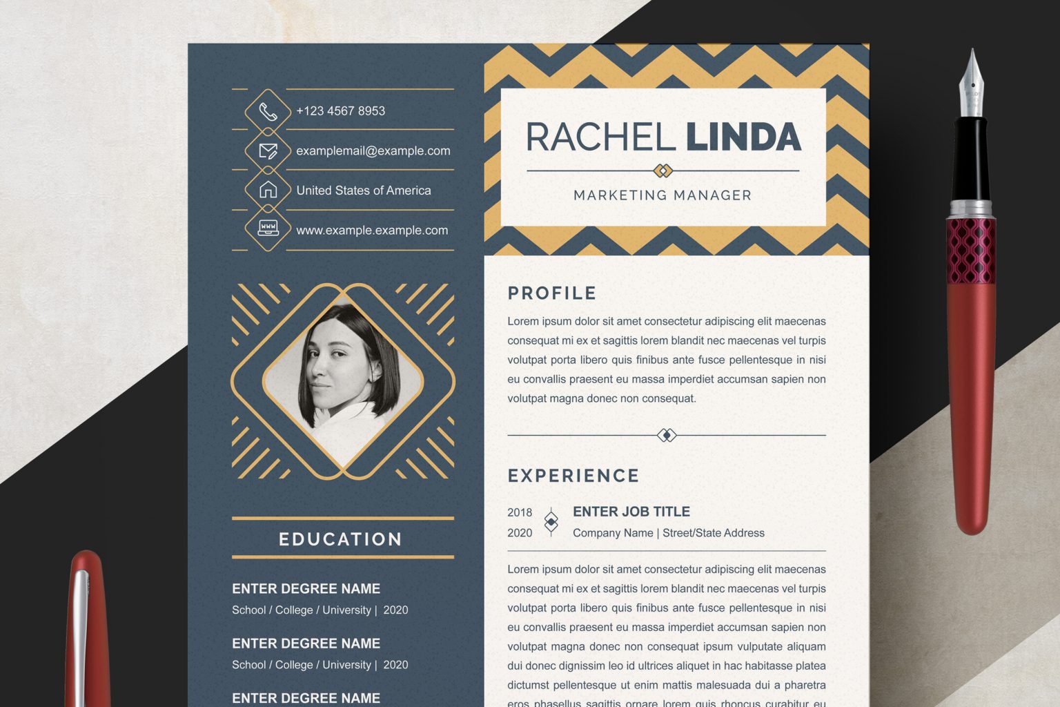 Clean & Modern Resume Template Word - Graphicfy