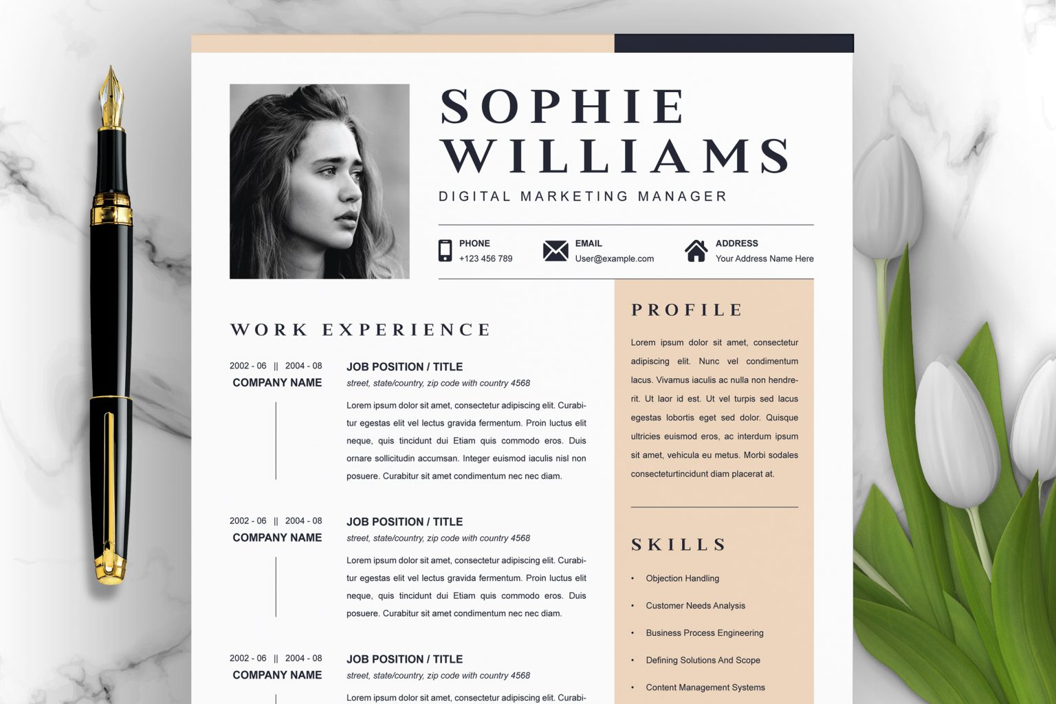 Modern Resume Template Format [Word] - Graphicfy
