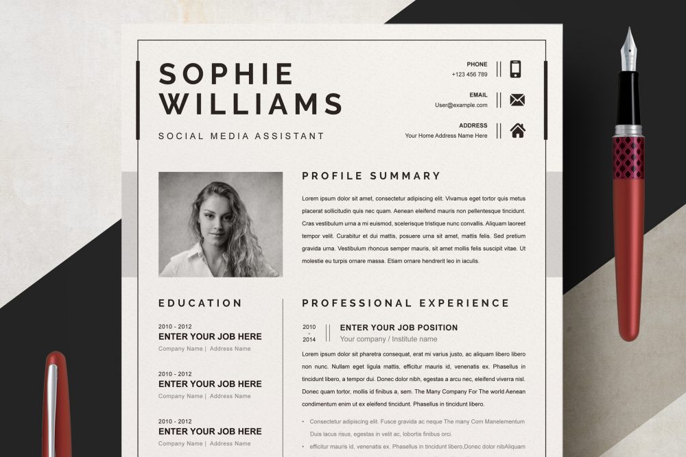 Modern and Creative Resume Template - Graphicfy