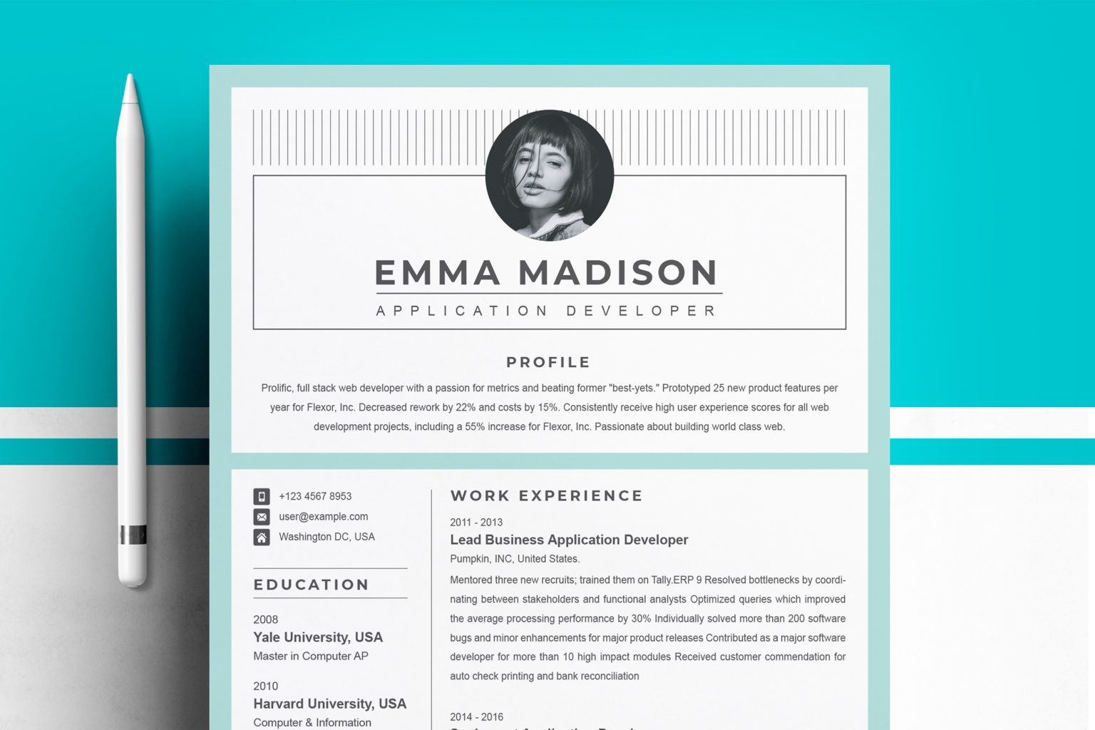 Modern Resume Template Format [Word] - Graphicfy