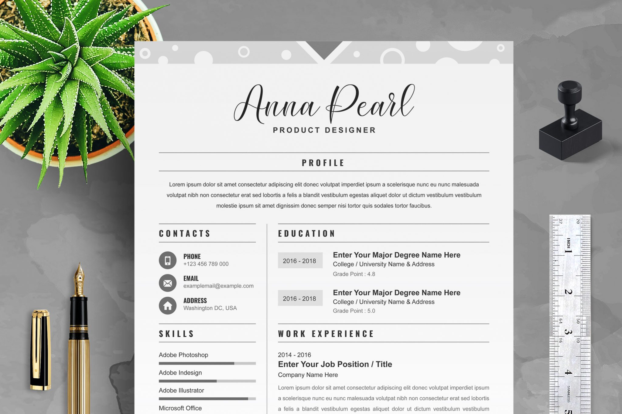 Creative Resume / CV Template - Graphicfy