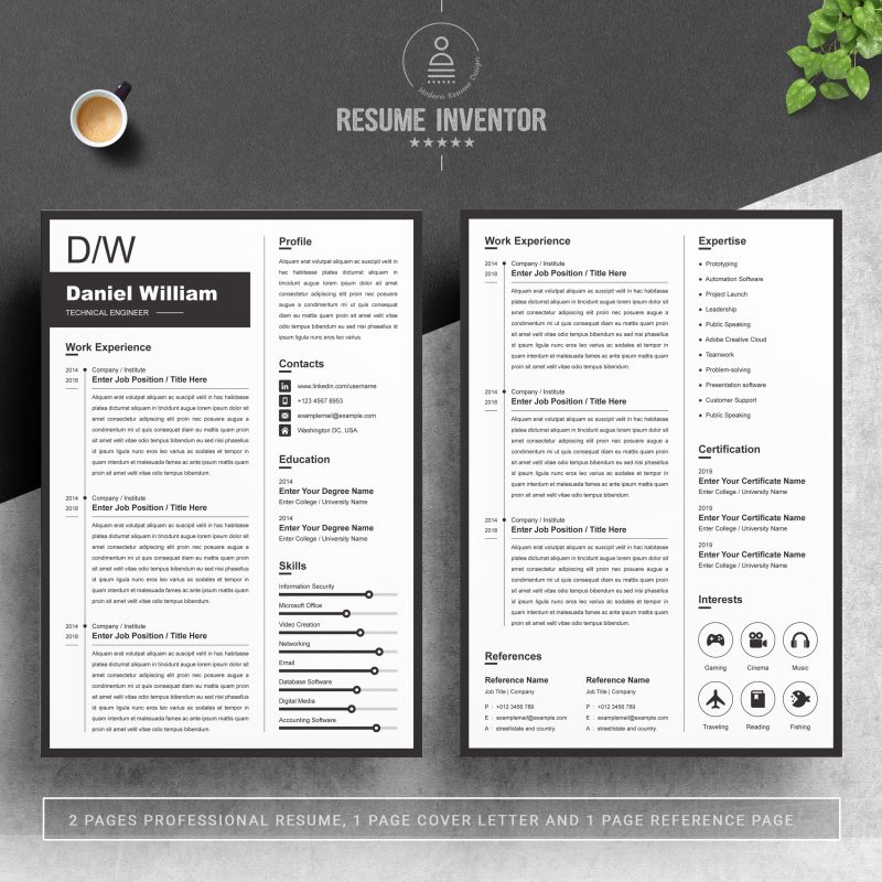 Engineer Resume Template for Word - Graphicfy