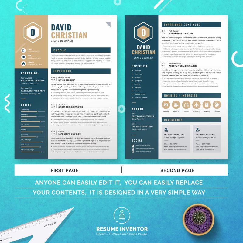 Resume Template for Brand Designer - Graphicfy