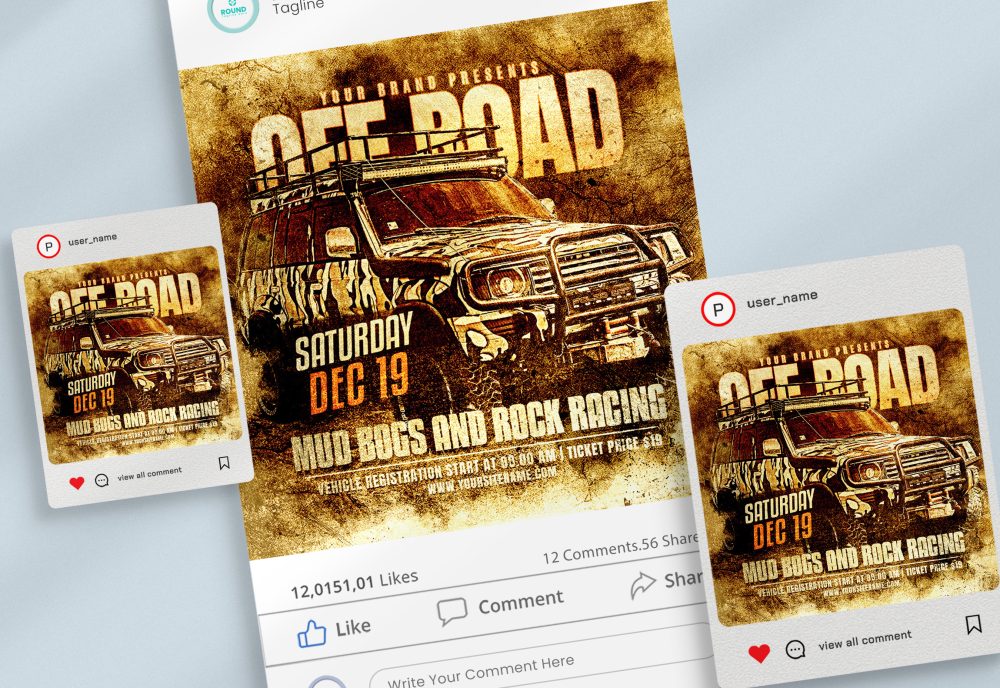 Off Road Sport Tour Event – Social Media Promotion Photoshop Template ...