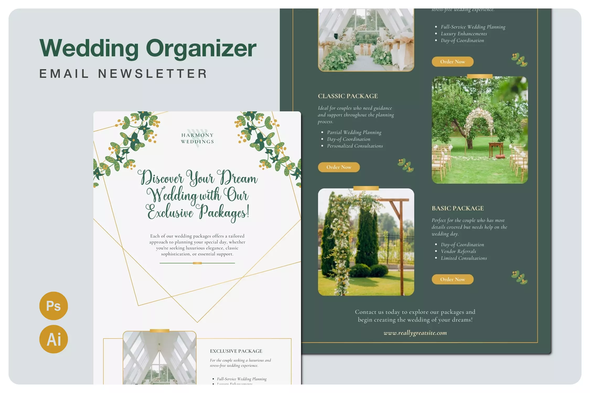 Wedding Organizer Email Newsletter - Graphicfy